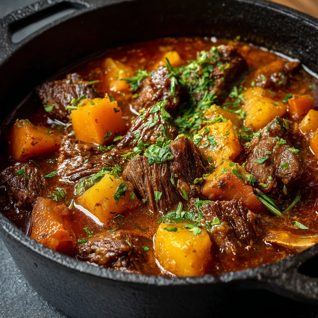 Honey-Braised Beef Short Rib Stew with Butternut Squash and Aromatic ...